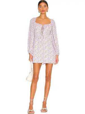 MORE TO COME Shelly Puff Sleeve Dress - Lavender Floral