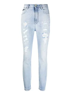 Dolce & Gabbana Grace Distressed Skinny Jeans - Blue