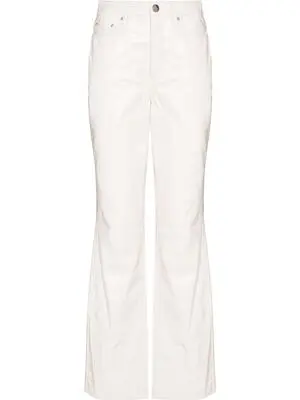 Remain Birger Christensen Lynn Leather Straight-leg Trousers - White