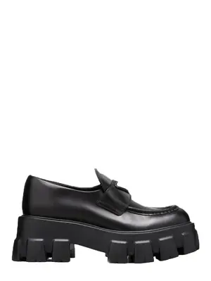 Prada Prada Monolith Leather Platform Loafers Bianco