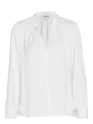Zadig&Voltaire Tink Draped Satin Blouse - Ecru