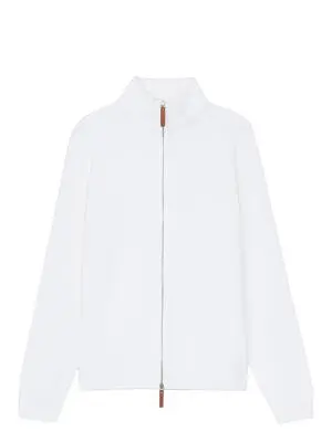 Lafayette 148 New York Cotton Silk Zip-up Cardigan - Cloud