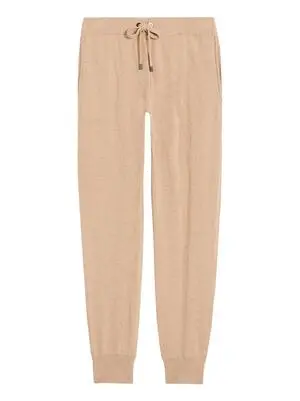 Brunello Cucinelli Bead-embellished Cashmere Track Pants - Beige