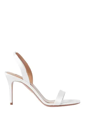 AQUAZZURA So Nude 85 Satin Slingback Sandals - White