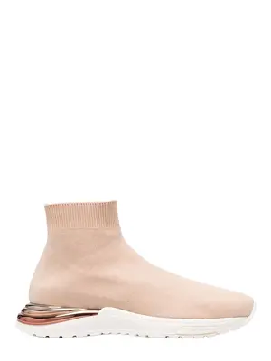 FERRAGAMO Metallic Heel-counter Sneakers - Neutrals
