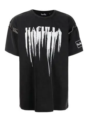 HACULLA. Smeared Stretch-cotton T-shirt - Black