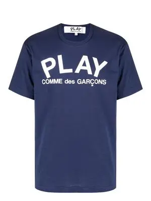 Play Comme Des Garcon Logo-print Short-sleeve T-shirt - Blue