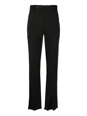 DION LEE Fray-trim Trousers - Black