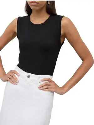 Majestic Filatures Soft Touch Sleeveless Crew - Noir