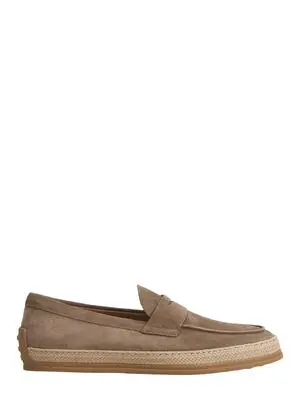 TOD'S Suede Loafers Beige