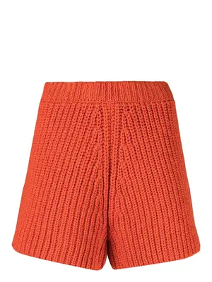 Alanui Chunky-knit Shorts - Orange