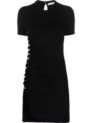 Rabanne Rivet-embellished Asymmetric Dress - Black