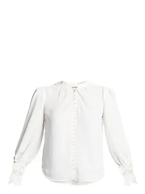 L'Agence Ava Lace-cuff Blouse - Ivory