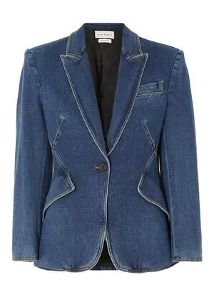 Alexander McQueen Denim Blazer - Blue