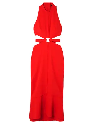 Proenza Schouler Cutout Stretch-cady Midi Dress - Red