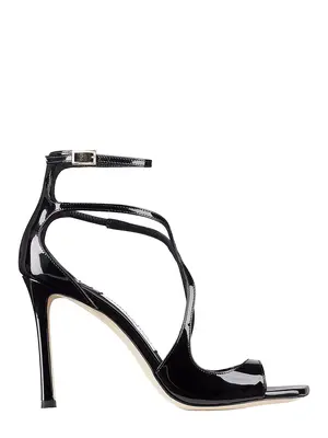 JIMMY CHOO Azia 95mm Square-toe Sandals - Black