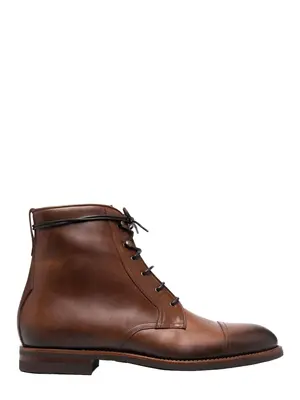 SCAROSSO Shearling-lined Leather Boots - Brown