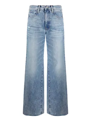 SLVRLAKE Grace Frayed Wide-leg Jeans - Blue