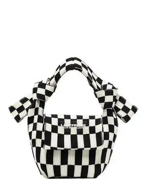 LASTFRAME Ichimatsu Checked Mini Bag - Black