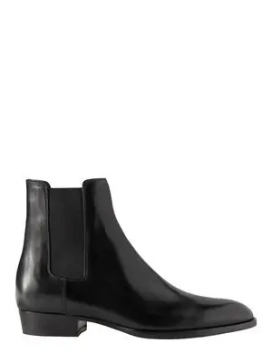 SAINT LAURENT Wyatt Leather Chelsea Boots