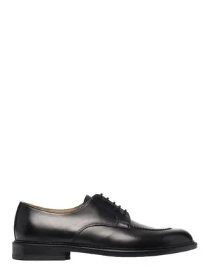 SCAROSSO Leather Derby Shoes - Black