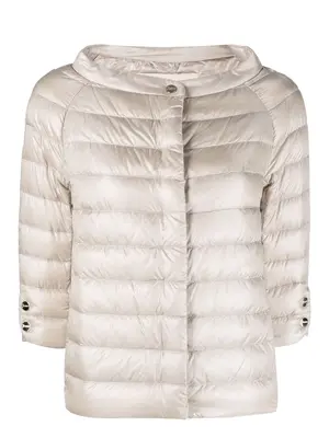 Herno Three-quarter-length Sleeve Puffer Jacket - Neutrals