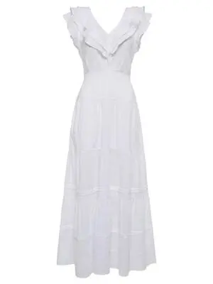 Poupette St Barth Della Cotton Midi Dress - White
