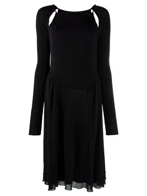 FERRAGAMO Cut-out Detailed Midi Dress - Black