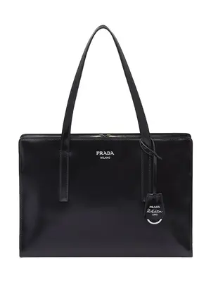 Prada Re-edition 1995 Large Leather Handbag - Black