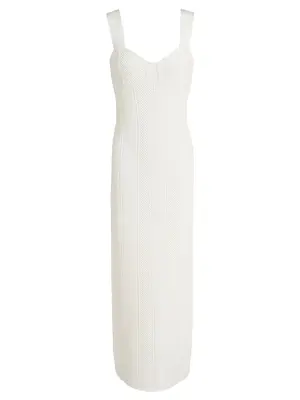 Herve Leger Ribbed Bandage Maxi Dress - White