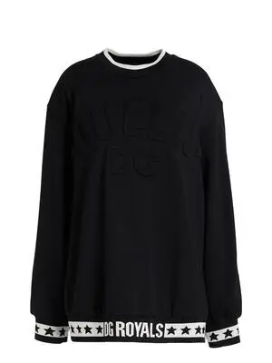 Dolce & Gabbana Embossed Logo French Cotton-blend Terry Sweatshirt - Black
