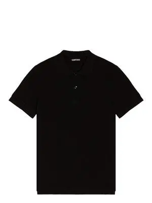TOM FORD Garment Dyed Polo - Black