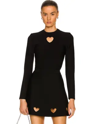 Alaïa Cutout Heart Long Sleeve Top - Noir