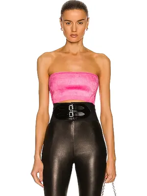 Alaïa ALAÏA Velvet Bandeau Top Candy