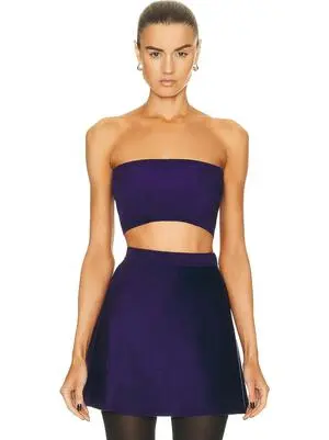 Alaïa Velvet Bandeau Top - Indigo