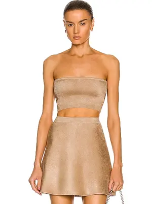 Alaïa ALAÏA Velvet Bandeau Top Sahara