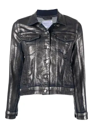 MADISON.MAISON Metallic Denim Jacket - Silver