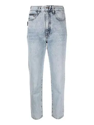 Philipp Plein Cropped Boyfriend Jeans - Blue