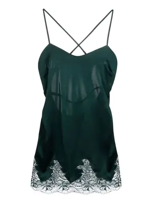 FLEUR OF ENGLAND Ela Lace-trim Babydoll Dress - Green