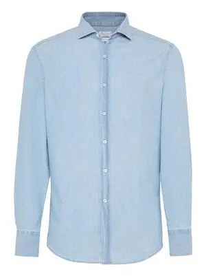 Brunello Cucinelli Plain Button-down Shirt - Blue