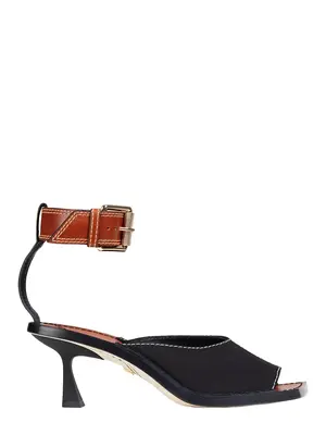 Zimmermann Leather-trimmed Canvas Sandals - Black
