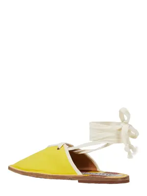 Zimmermann Lace-up Cotton-canvas Slippers - Yellow