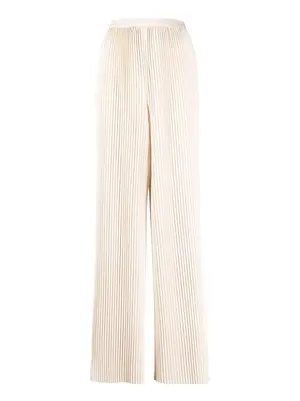 Fabiana Filippi Straight-leg Plissé Trousers - Neutrals