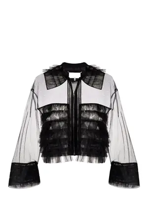 MAISON MARGIELA Sheer Tulle Bomber Jacket - Black