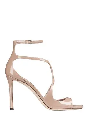 JIMMY CHOO Azia 95 Patent Leather Sandals - Ballet Pink