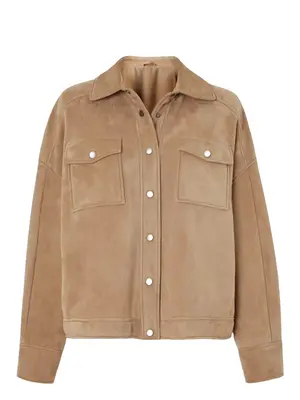 Brunello Cucinelli Brunello Cucinelli Suede Jacket Beige
