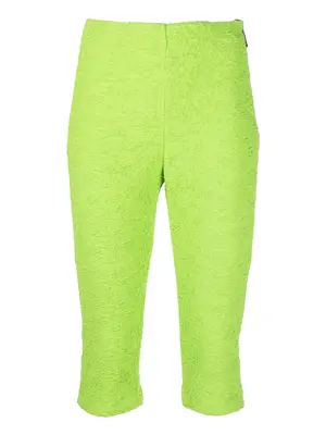 MSGM Jersey-knit Cropped Leggings - Green
