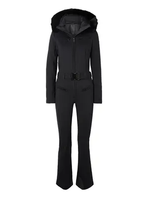 Goldbergh Parry Belted Hooded Faux Fur-trimmed Ski Suit - Black
