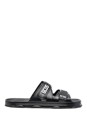 Gcds Logo-strap Sandals - Black