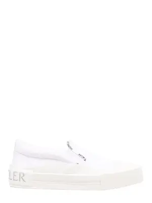 Moncler Logo Trimmed Slip-on Sneakers - White